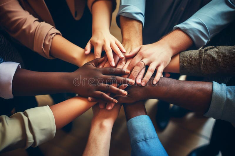 Group hands teamwork stock illustration. Illustration of business ...