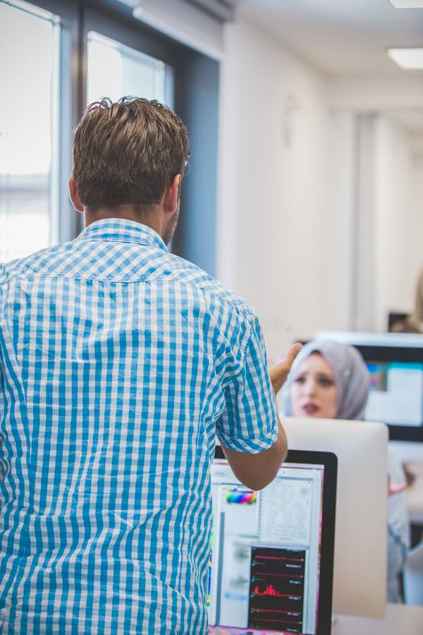 Multiracial Contemporary Business People Working Stock Image - Image of ...