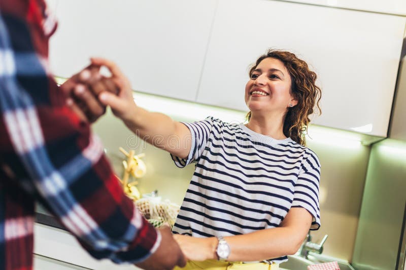 Happy Couple Dancing Salsa in the Kitchen Stock Image - Image of dance ...