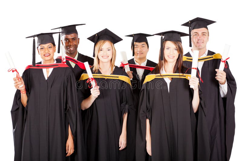 Multiracial graduates stock image. Image of adult, afro - 37038711