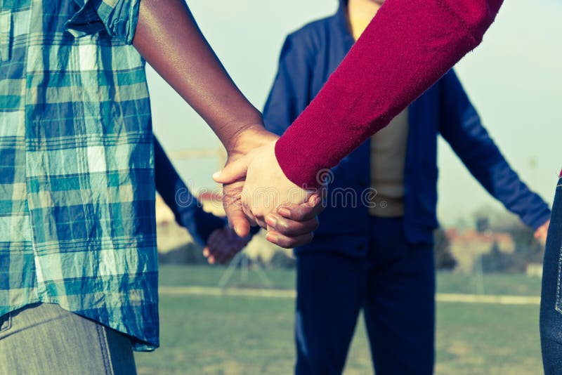 Multiracial Hands stock photo. Image of mixed, park, friendship - 18336434