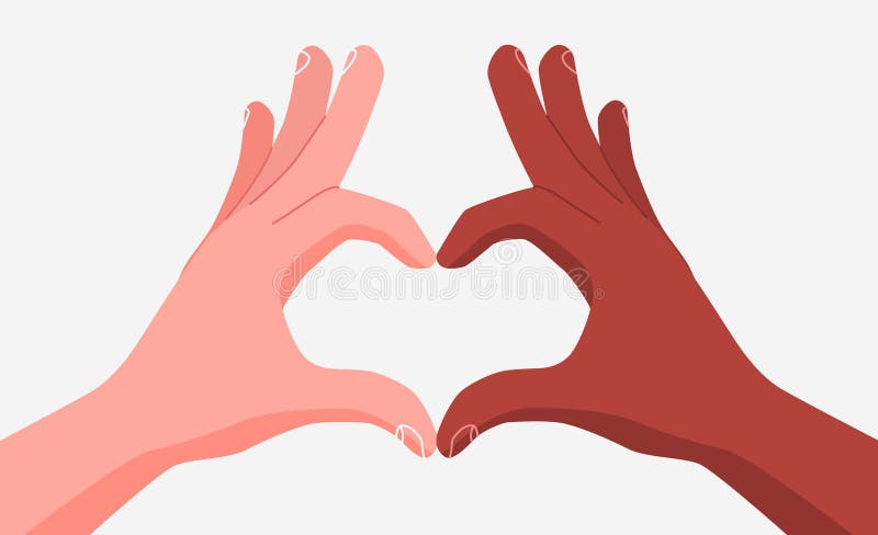 Multiracial Hands Folded Together in a Heart Shape. the Concept of ...