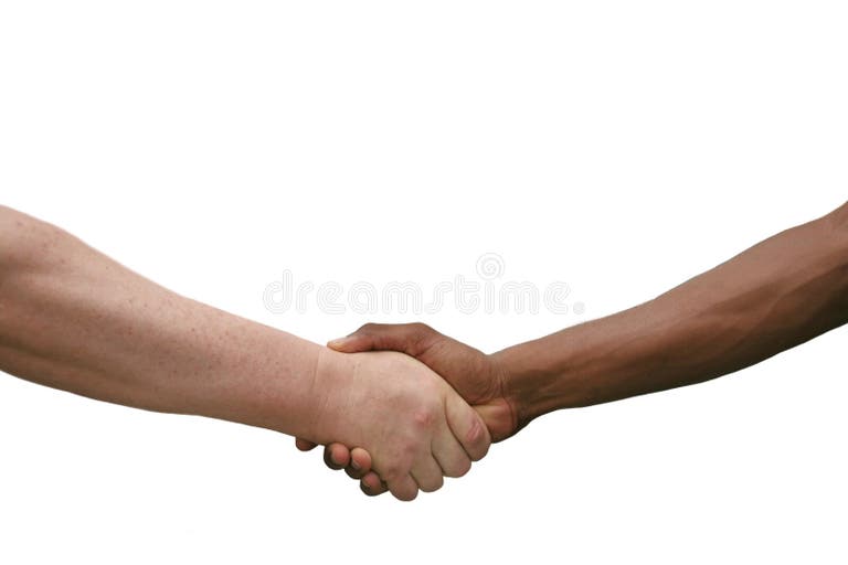 Multiracial Handshake Isolated on White Stock Image - Image of ...