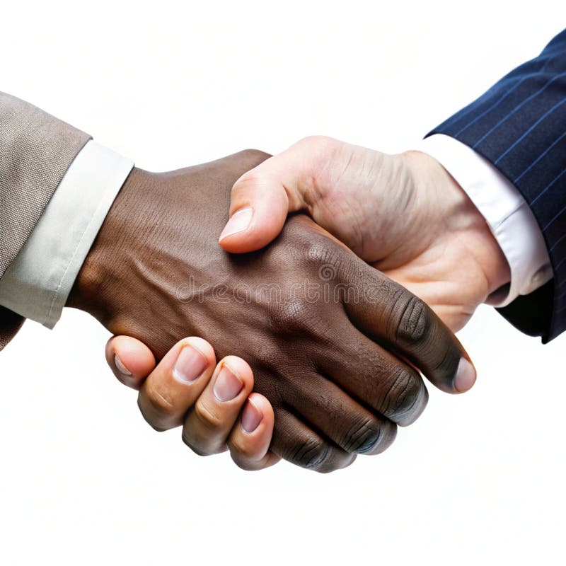 Multiracial Handshake Showing Unity and Partnership Stock Illustration ...