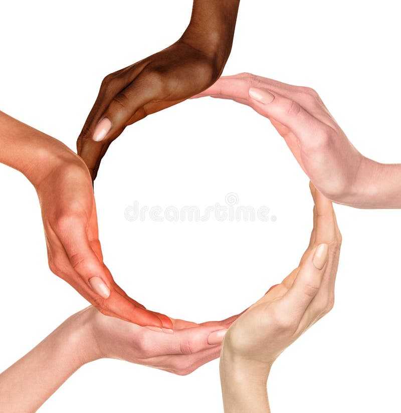 Multiracial Human Hands Making a Heart Shape Stock Image - Image of ...