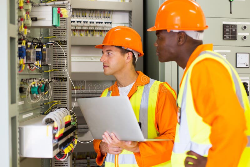 Multiracial Industrial Technicians Stock Image - Image of male, blue ...
