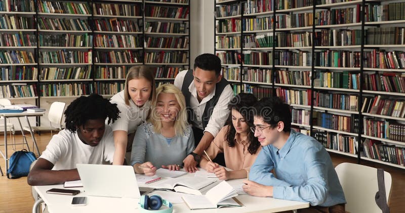 Students in Library, People Study Together and Learning, Education and ...