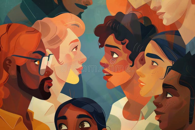 Multiracial Team Standing Side by Side in a Group, an Imaginative ...