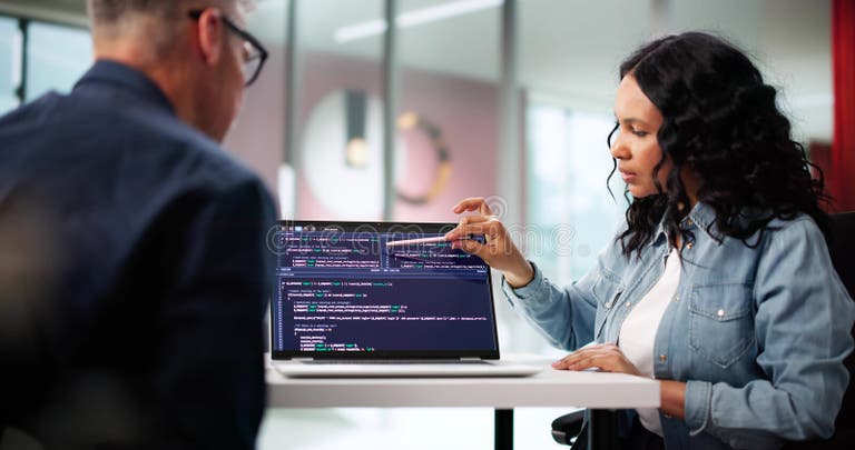 Multiracial Team of Young Programmers Developing Software Stock Image ...