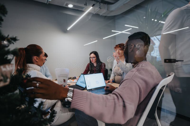 Positive Atmosphere of Colleagues Collaborating and Discussing Business ...