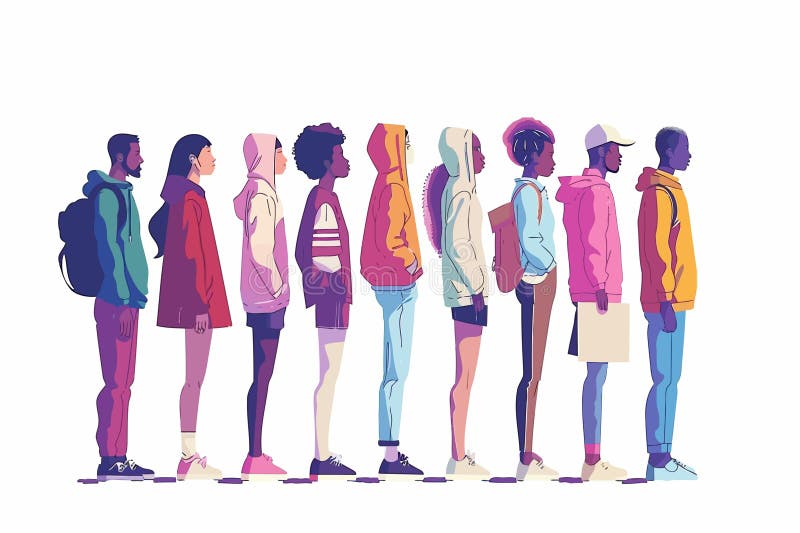 Multiracial Voting Queue Stock Illustrations – 5 Multiracial Voting ...