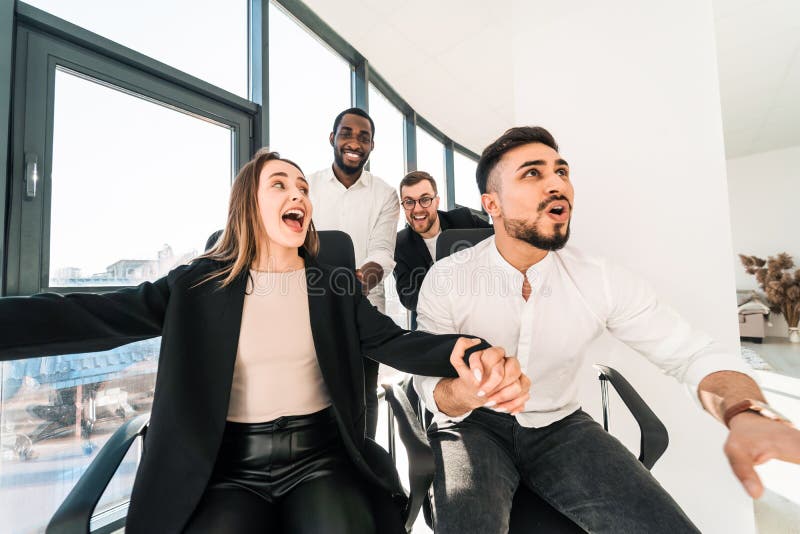 Multiracial Work Colleagues Having Fun during the Break. Stock Photo ...