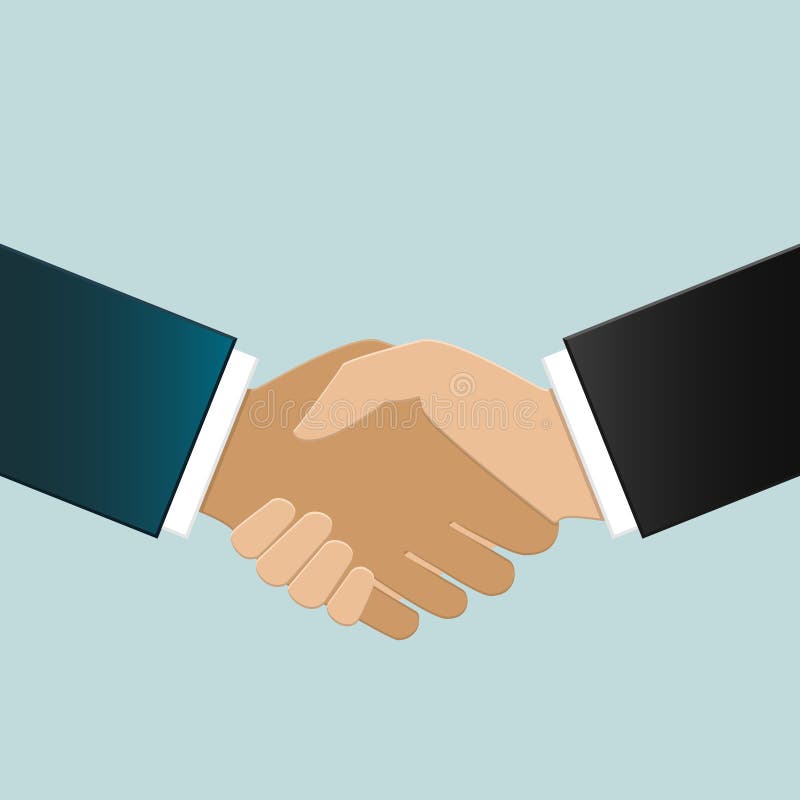 Mensen Die Handen Op Vectorillustratiewit Schudden Vector Illustratie ...