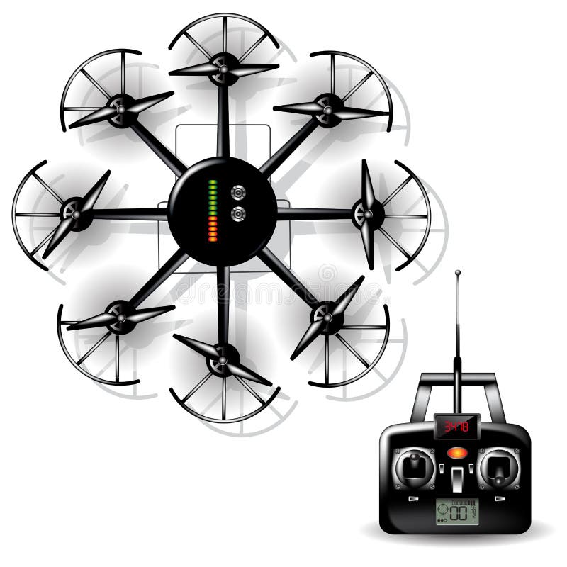 Multicopter with camera stock vector. Illustration of object - 57531069