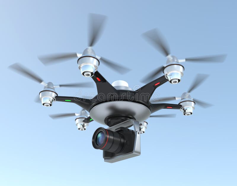 Multirotor Helicopter Mounted with a DSLR Camera Stock Photo - Image of ...