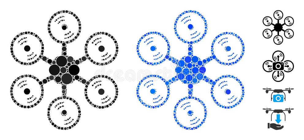 Multirotor Mosaic Icon of Round Dots Stock Illustration - Illustration ...
