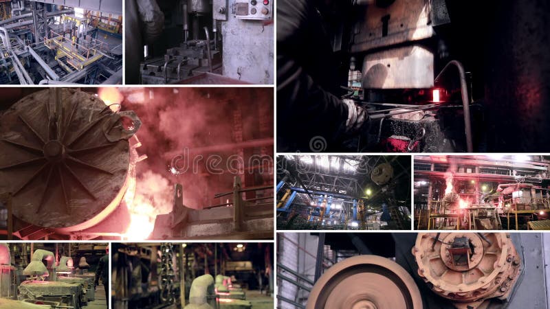 Abstract Industrial Background Multiscreen Heavy Industry Factory Stock ...