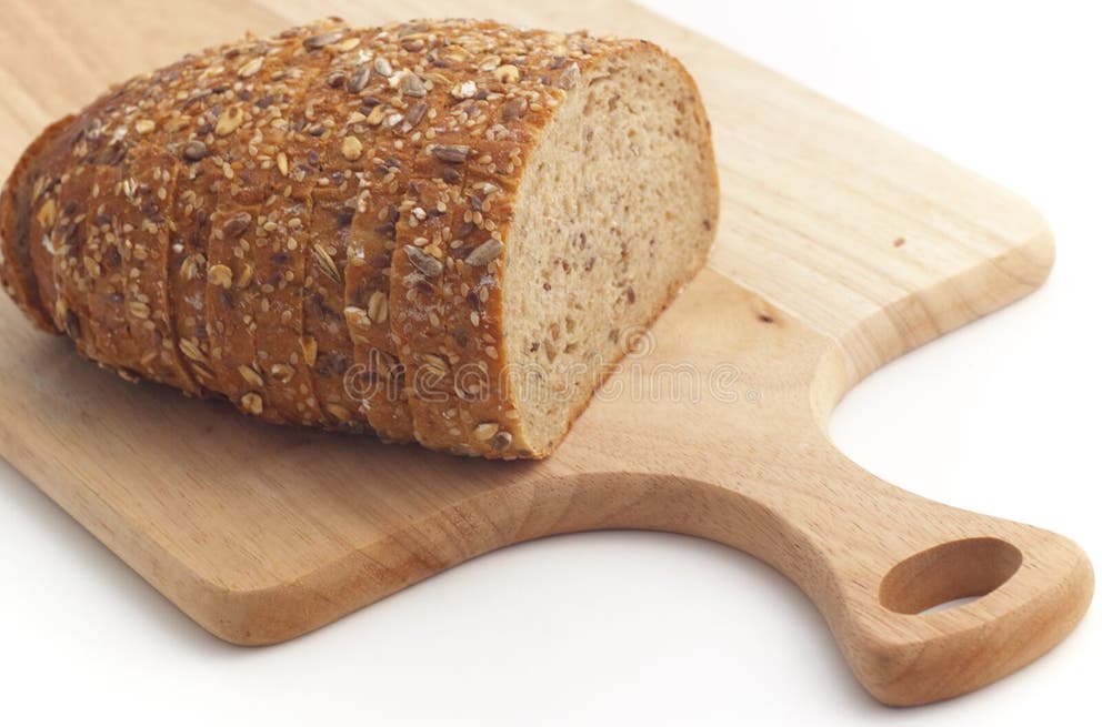 Multiseed Bread on Wooden Board Stock Image - Image of wooden ...