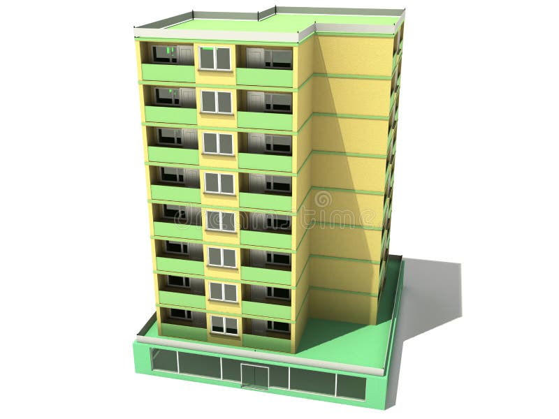 Multistorey house â„–3 stock illustration. Illustration of property ...