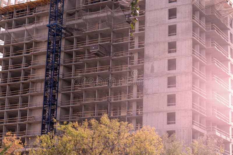 Multistoried, Multi-floor Building Under Construction. Industrial ...