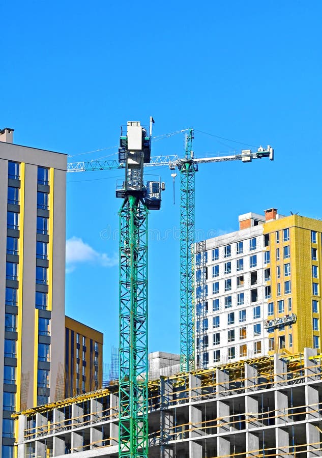 Multistory Construction Site Stock Image - Image of crane, highrise ...