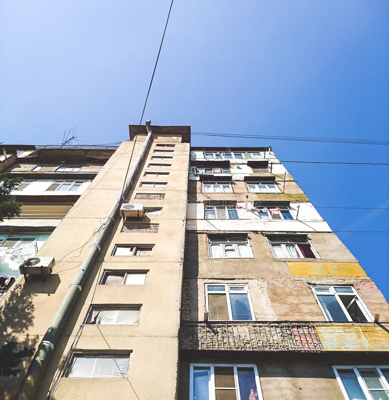 Multistory Residential Building with the Poor Population Stock Photo ...