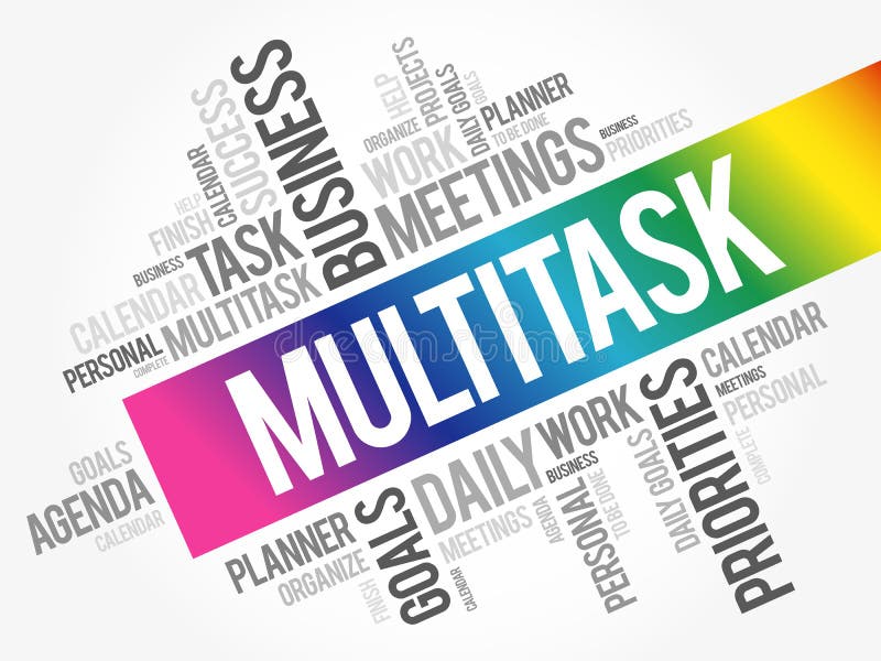 MULTITASK Word Cloud Collage Stock Illustration - Illustration of ...