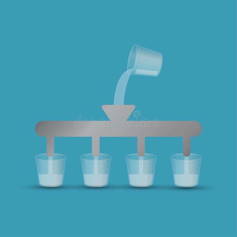 Glass Pouring Water in Filtration System Stock Vector - Illustration of ...