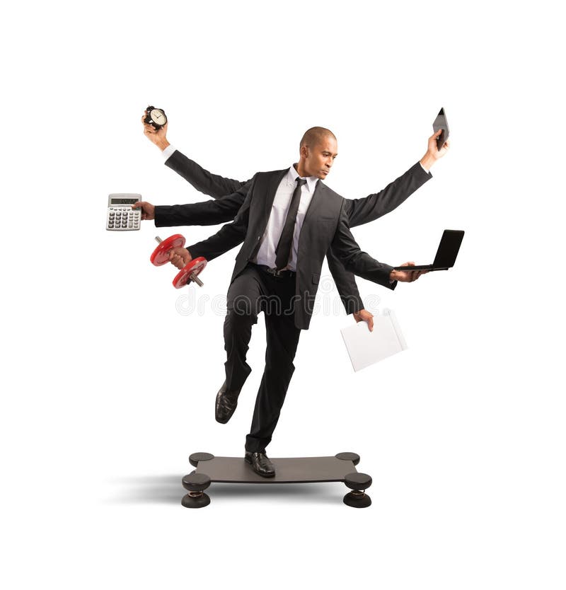 Multitasking businessman stock photo. Image of fast, email - 25591706