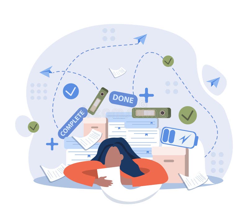 Multitasking Concept. Effective and Successful Office Worker Stock ...