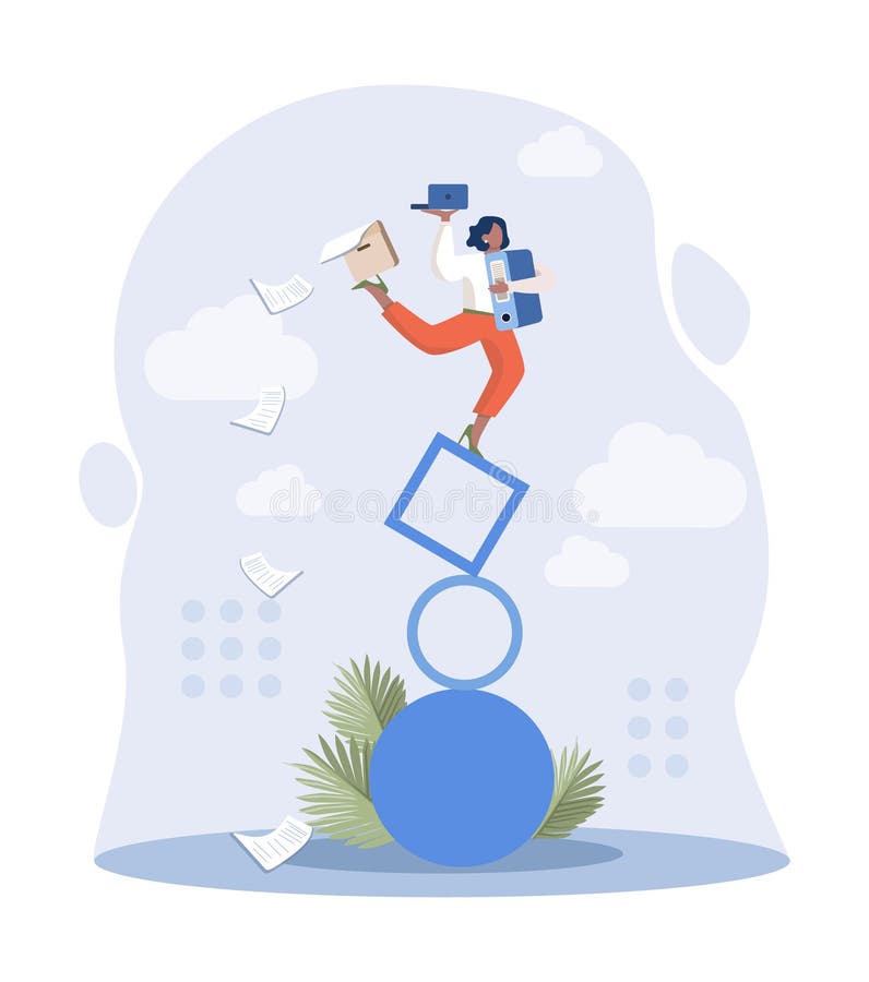 Multitasking Concept. Effective and Successful Office Worker Stock ...