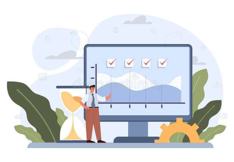 Multitasking Concept. Effective and Successful Office Worker Stock ...