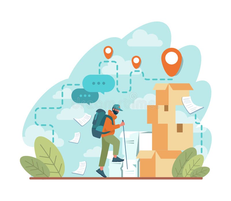 Multitasking Concept. Effective and Successful Office Worker Doing Many ...