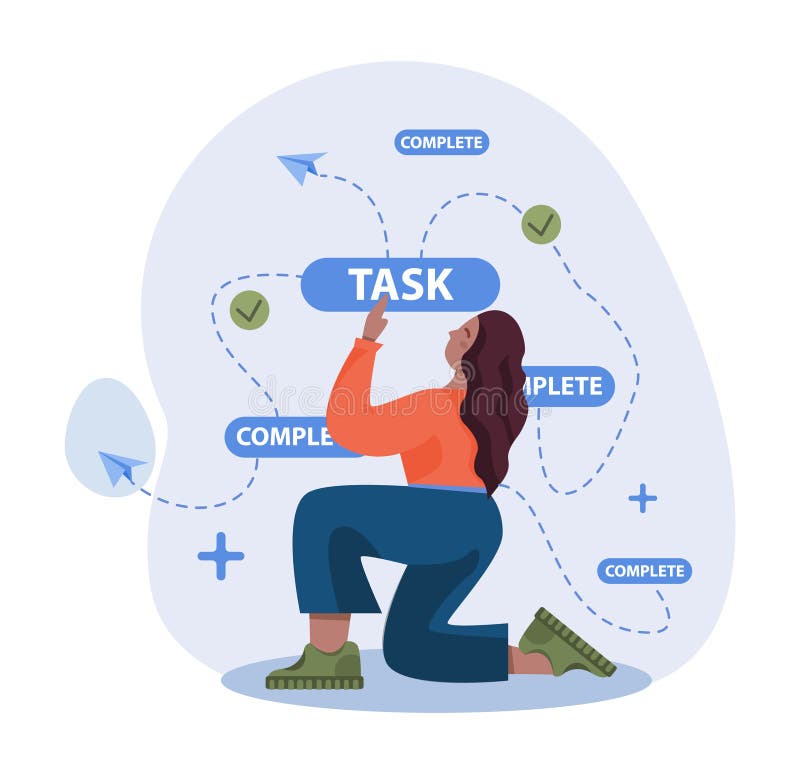 Multitasking Concept. Effective and Successful Office Worker Stock ...