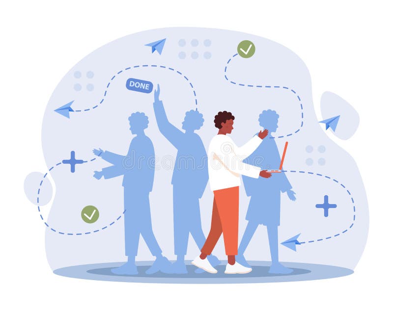 Multitasking Concept. Effective and Successful Office Worker Stock ...