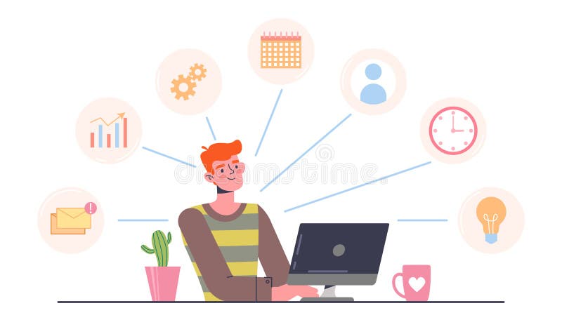 Multitasking Business Woman Vector Concept Stock Vector - Illustration ...