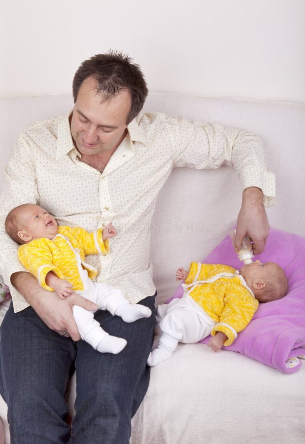 Multitasking- Father at Home Stock Image - Image of housework, humen ...