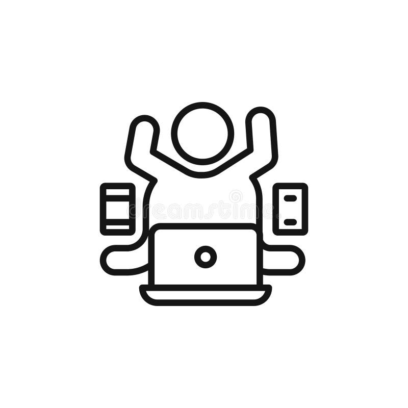 Multitasking Logo Sign Vector Outline Stock Vector - Illustration of ...
