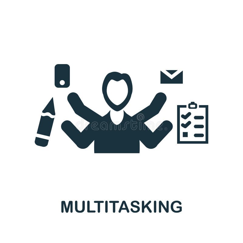 Multitasking Icon. Monochrome Simple Project Management Icon for ...