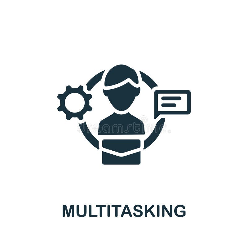 Multitasking Icon. Monochrome Simple Project Management Icon for ...