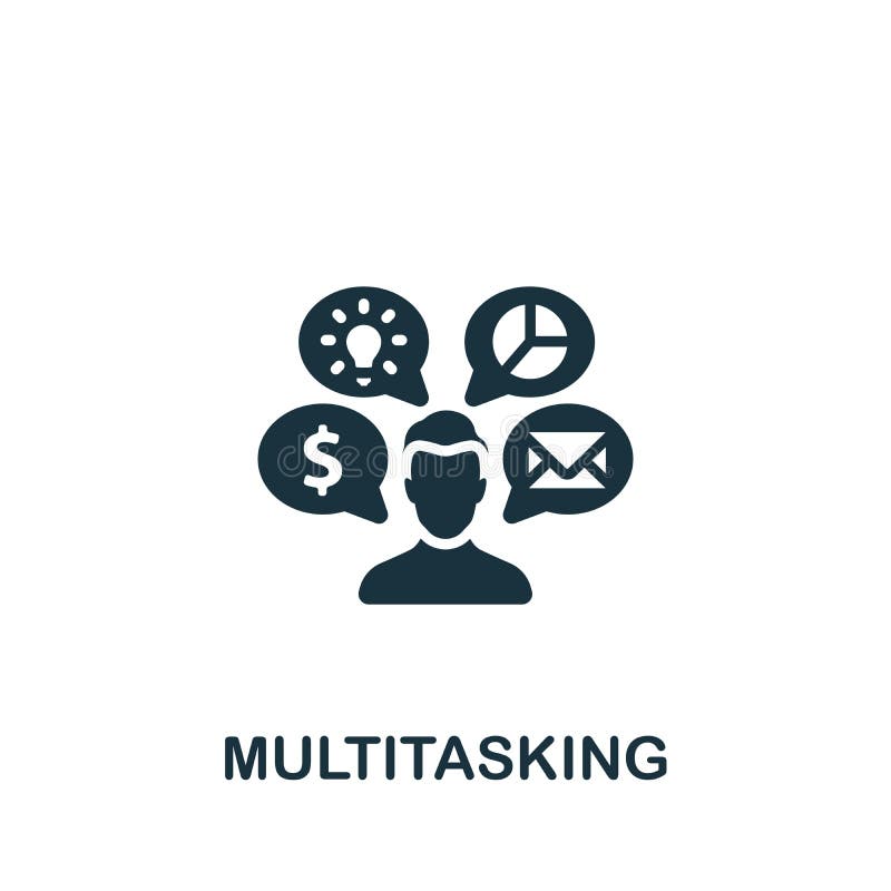 Multitasking Icon. Monochrome Simple Project Management Icon for ...