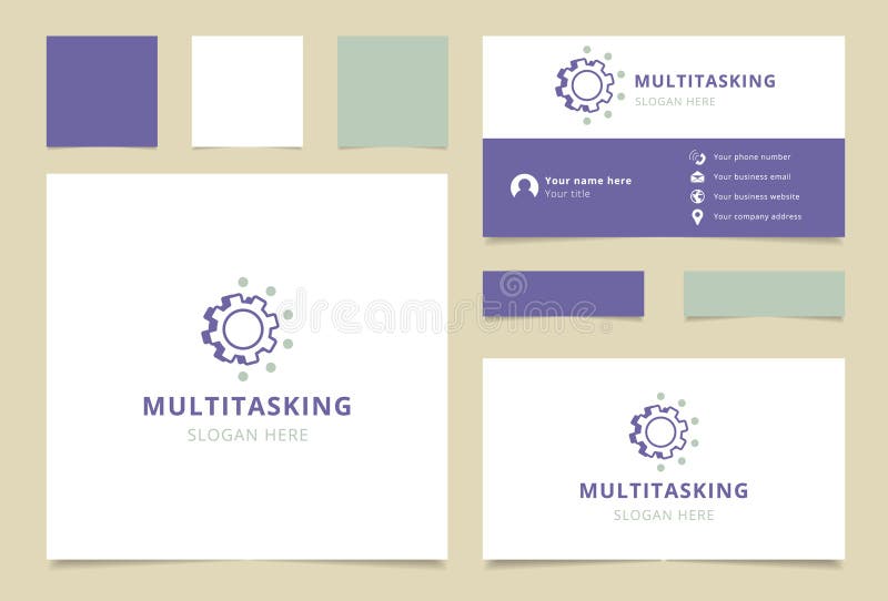Multitasking Logo Template Featuring a Gear Surrounded by Dots Stock ...