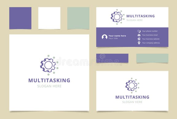 Multitasking Logo Template Featuring a Gear Surrounded by Dots Stock ...