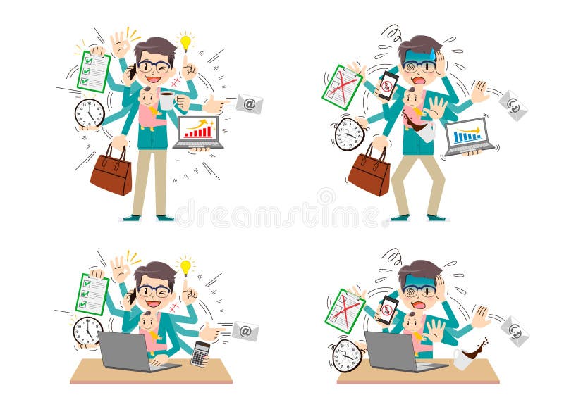 Multitasking Dad Stock Illustrations – 107 Multitasking Dad Stock ...