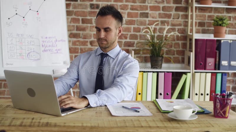 Multitasking man stock footage. Video of worker, tiredness - 82103180