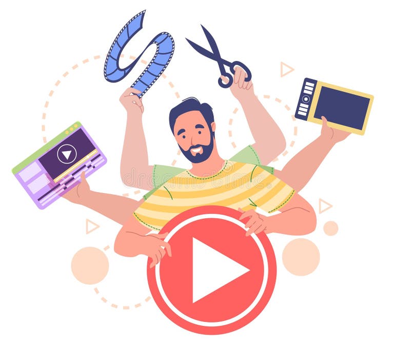 Multitasking Motion Designer Using Different Tools for Video Creation ...