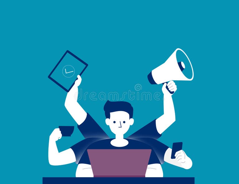 Multitasking and Multi Skill. Business Flat Design Vector Concept Stock ...