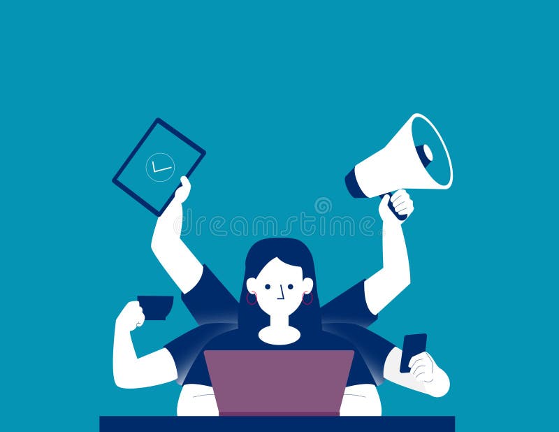 Multitasking and Multi Skill. Business Flat Design Vector Concept Stock ...