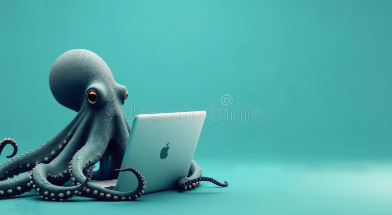 Multitasking Octopus with Laptop, Why Settle for One when You Have ...