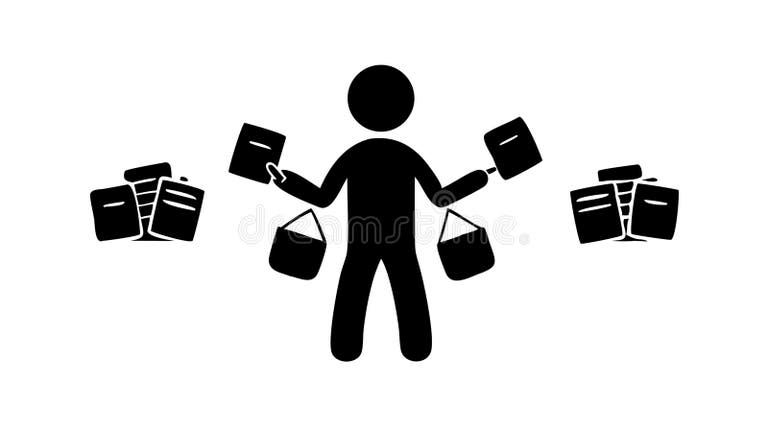 Multitasking Person Juggling Tasks Illustration, Vector Design ...